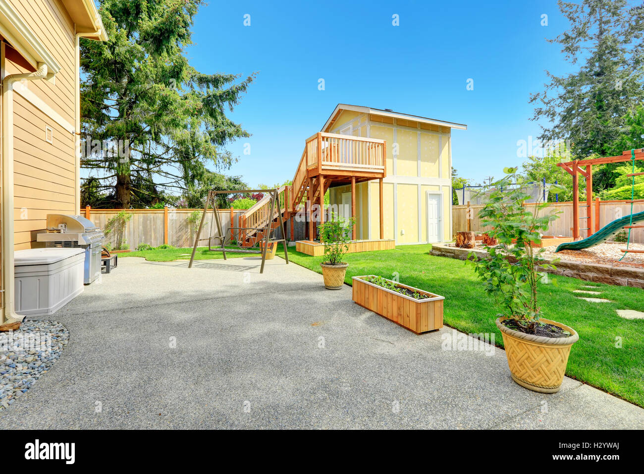 Backyard view Stock Photo - Alamy