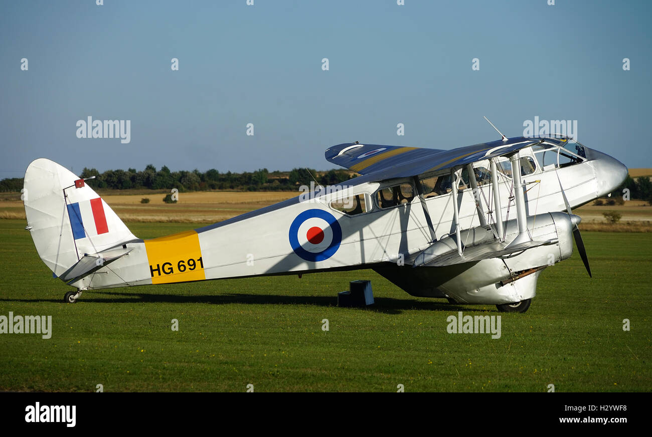 De Havilland DH89 Dominie sits on the airfield at Duxford ...
