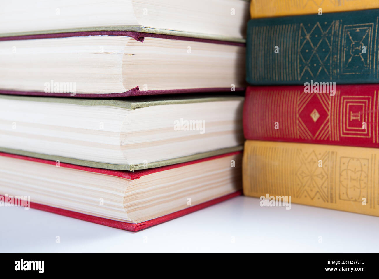 stack of books closeup Stock Photo - Alamy