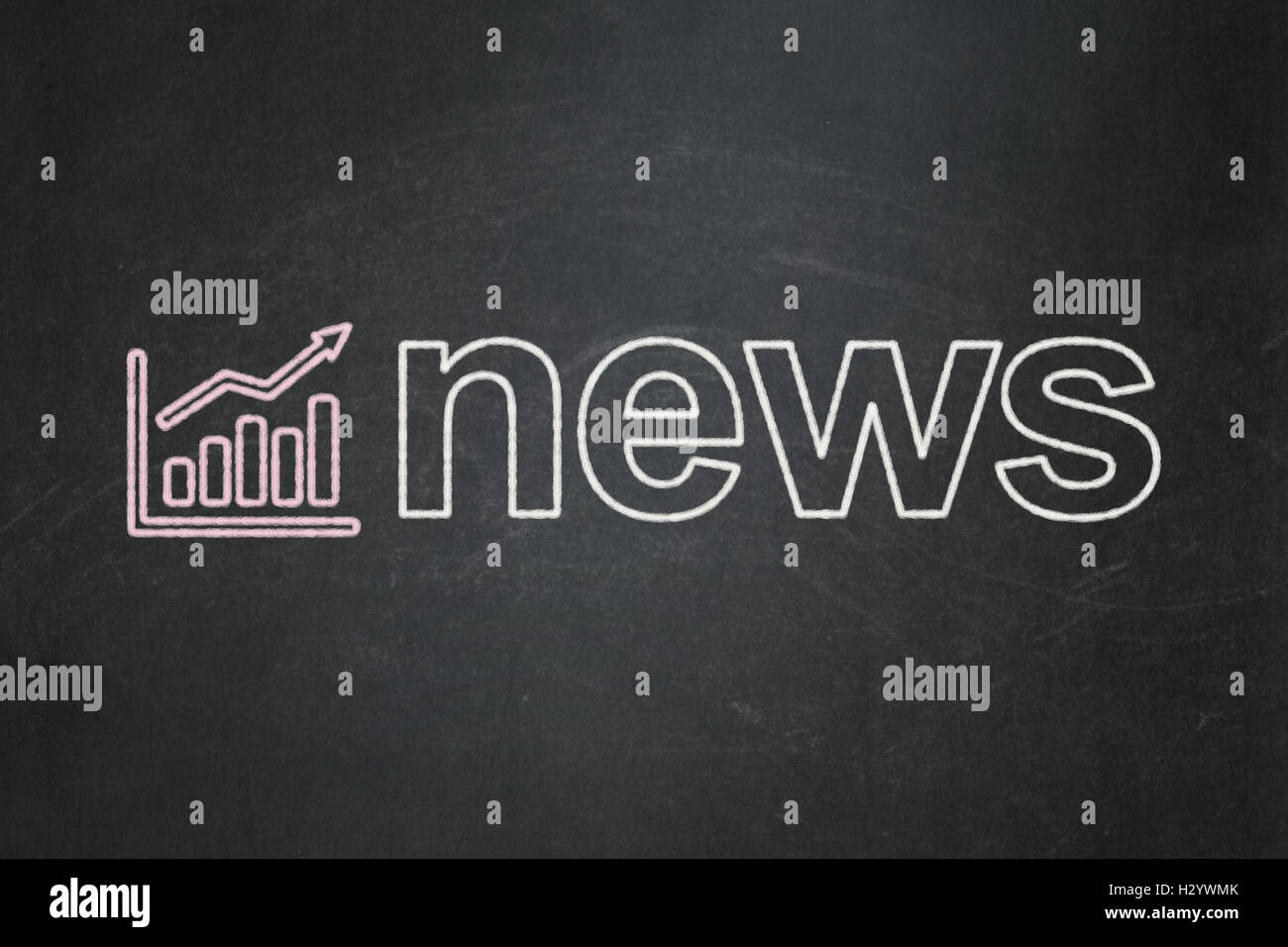 News concept: Growth Graph and News on chalkboard background Stock ...