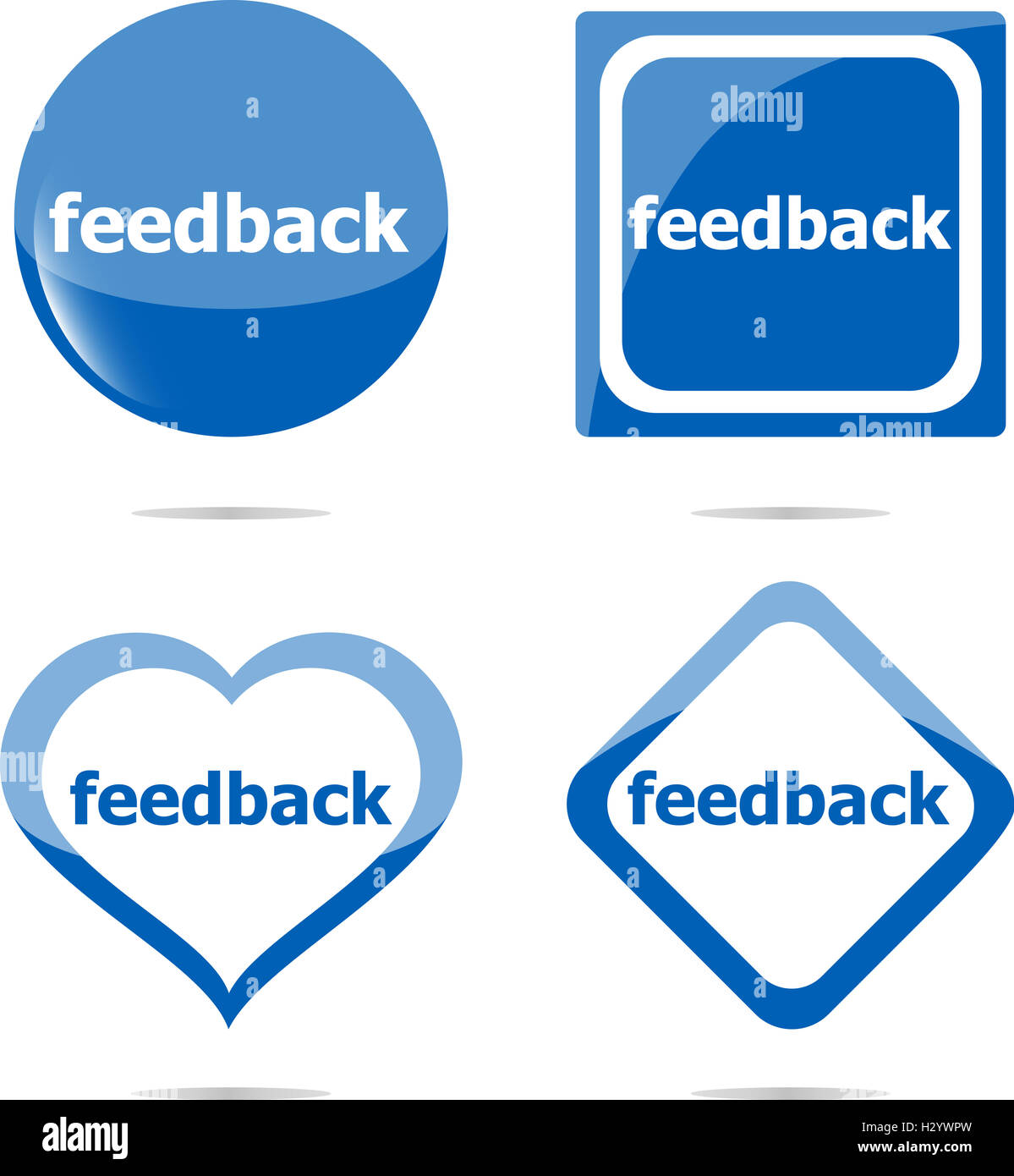 stickers label set business tag with feedback word Stock Photo - Alamy