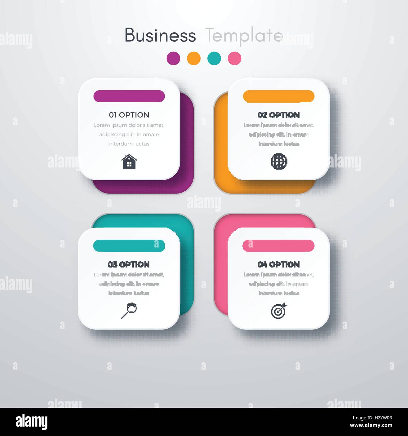 Vector illustration of four square infographics Stock Vector Image ...