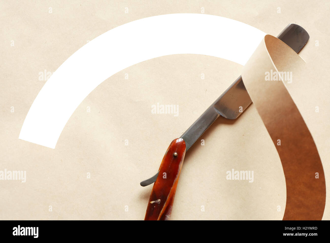 Razor And Paper Stock Photo - Alamy