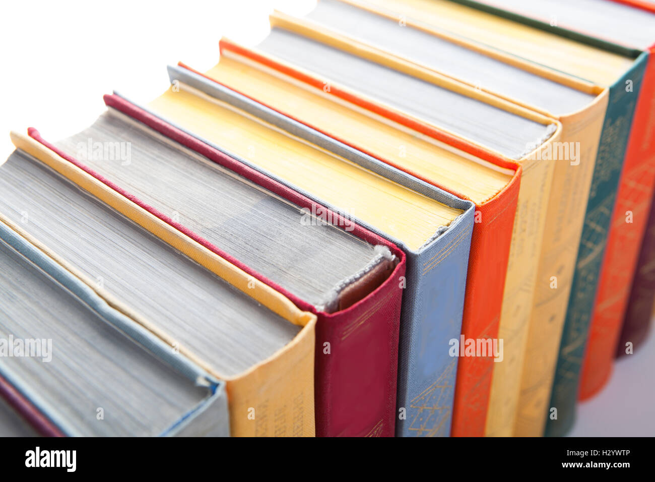 stack of books closeup Stock Photo - Alamy