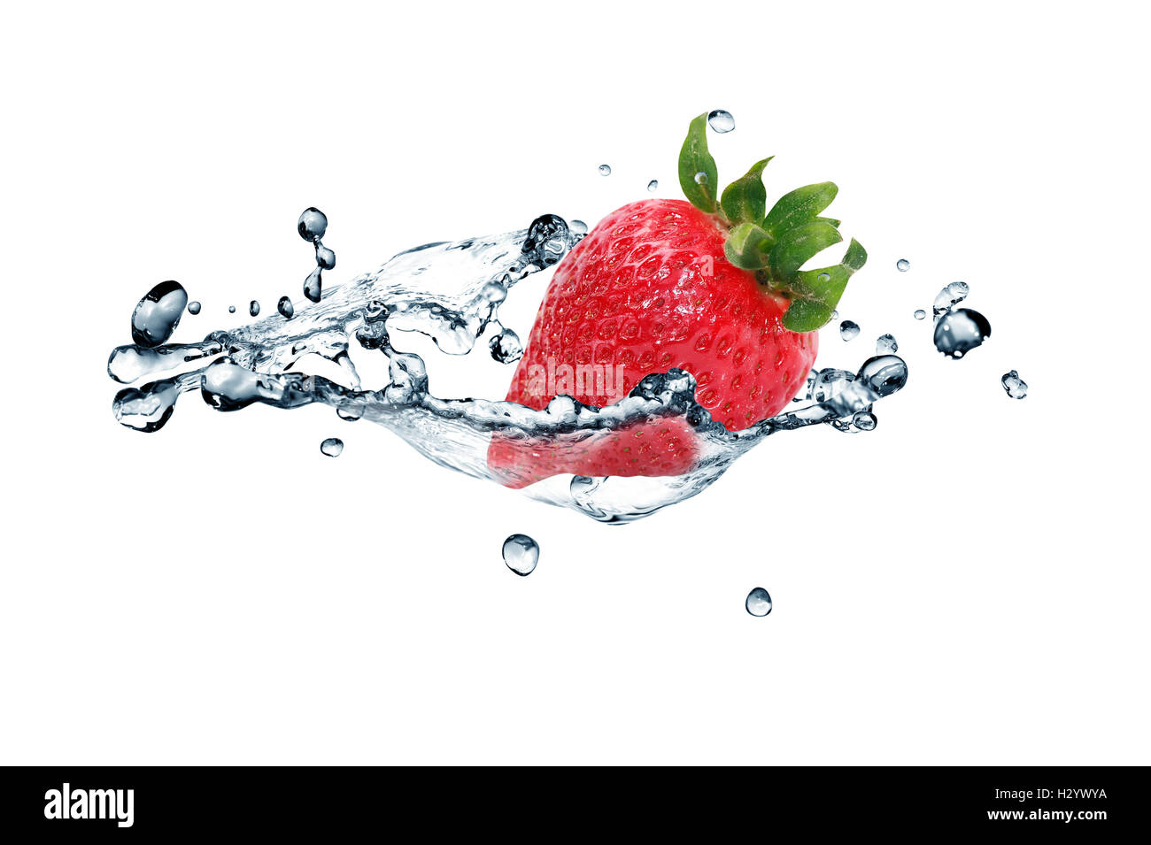 Strawberry In Water Stock Photo - Alamy