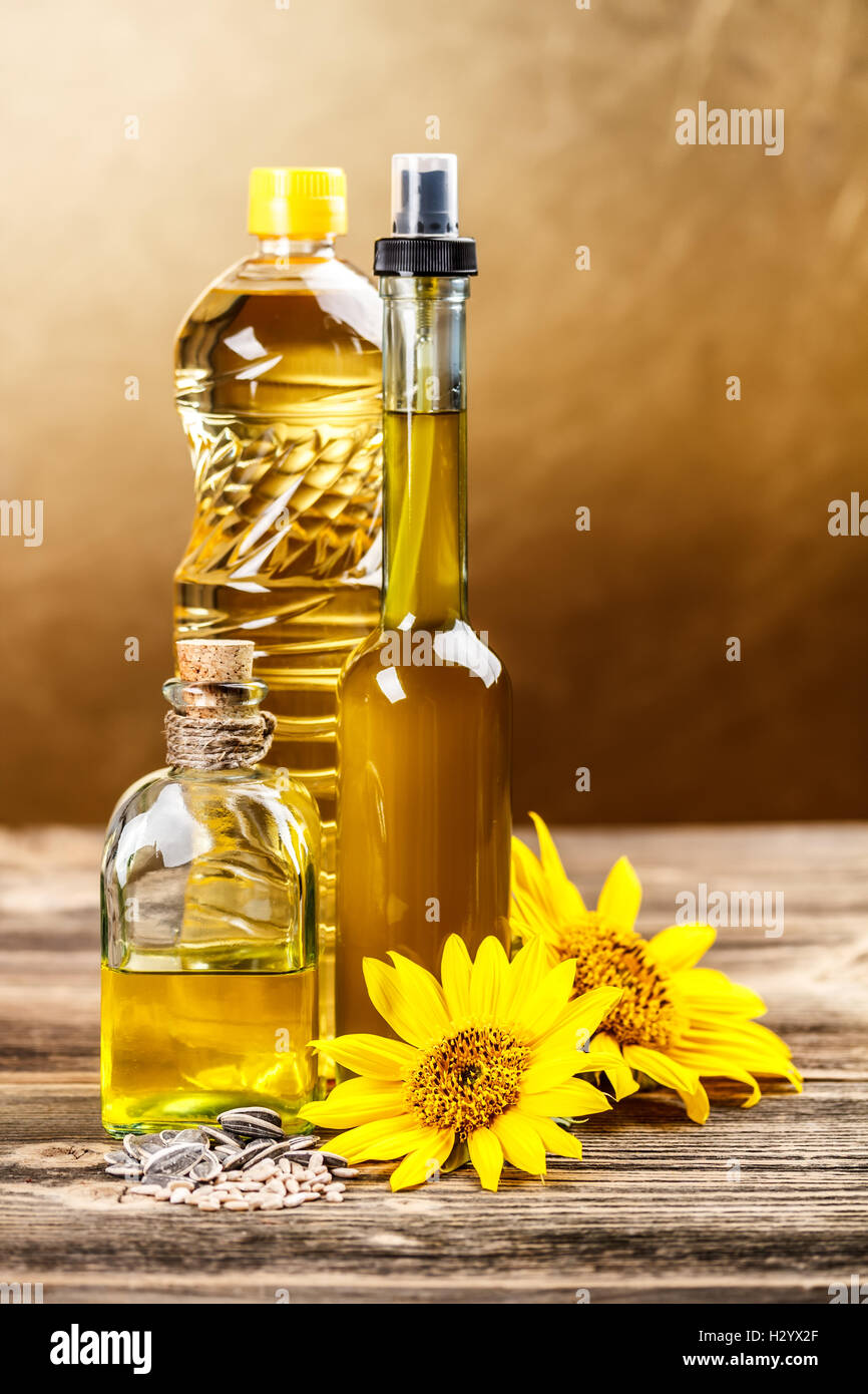 Three oil bottles Stock Photo - Alamy