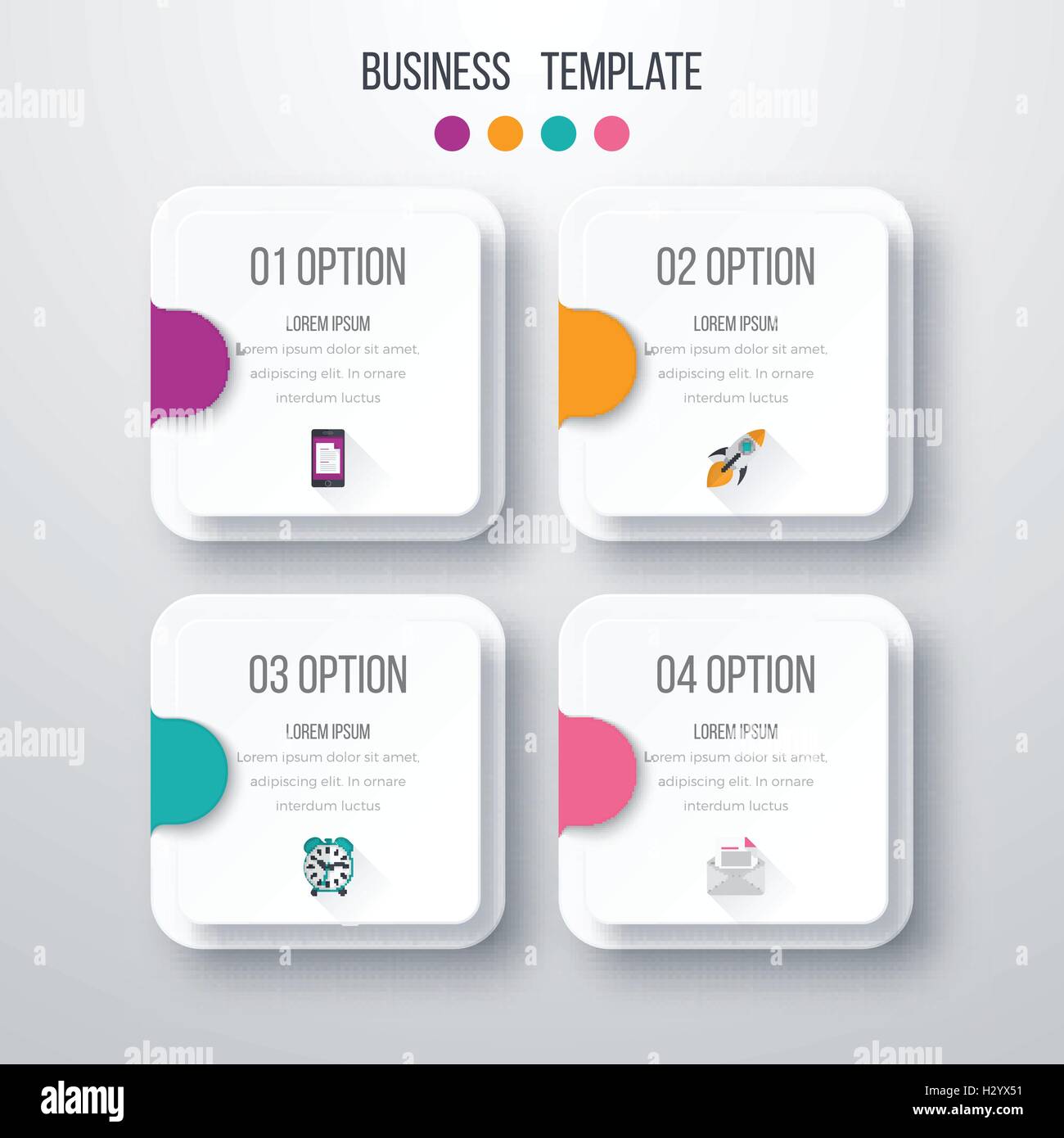 Vector illustration of four square infographics Stock Vector Image ...