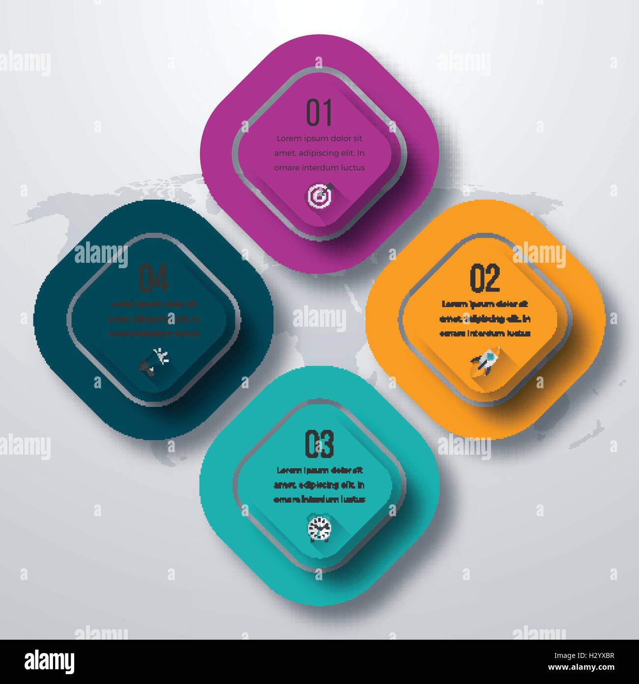Vector illustration of four square infographics Stock Vector Image ...