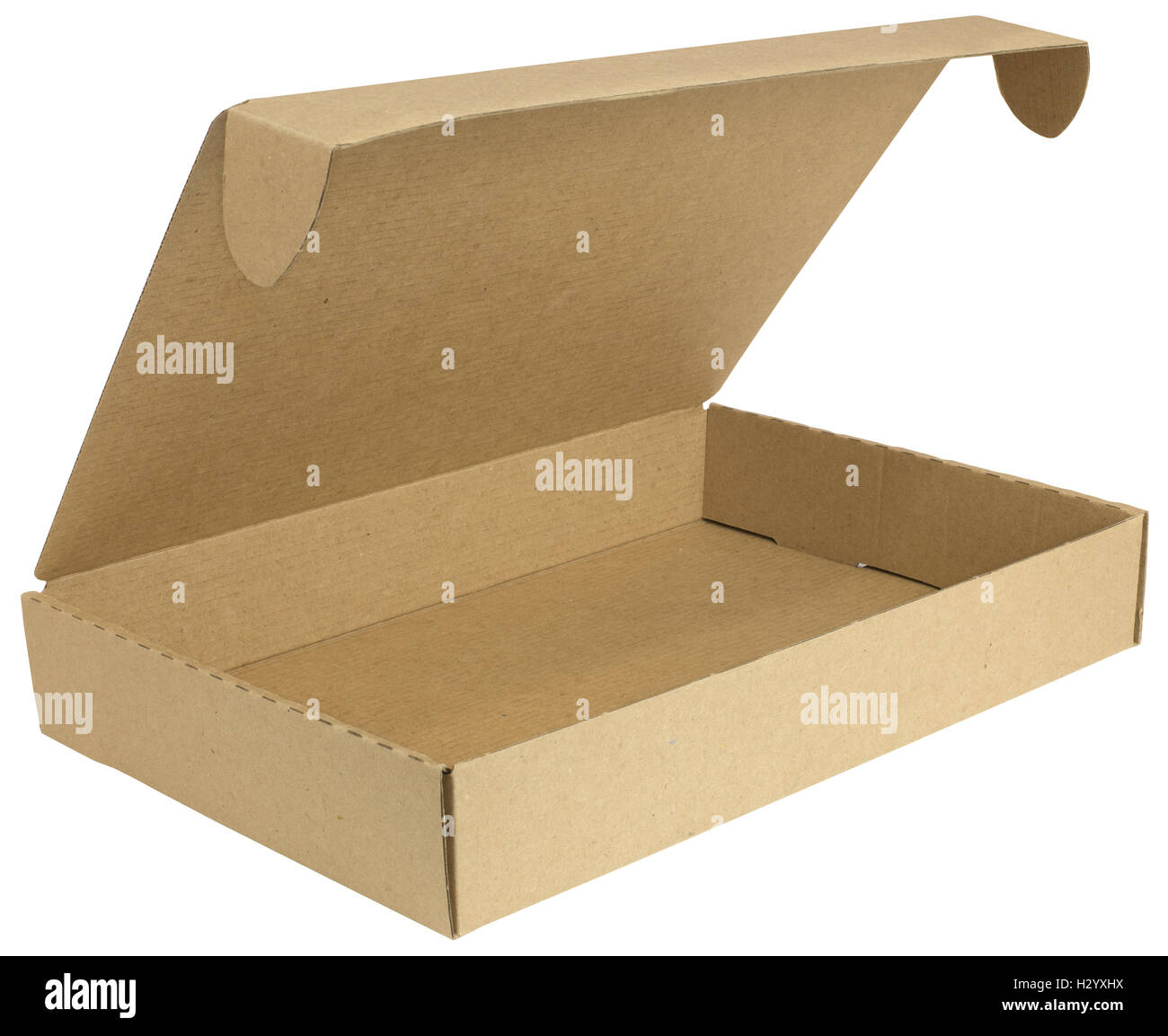 Open cardboard box with a lid Stock Photo - Alamy