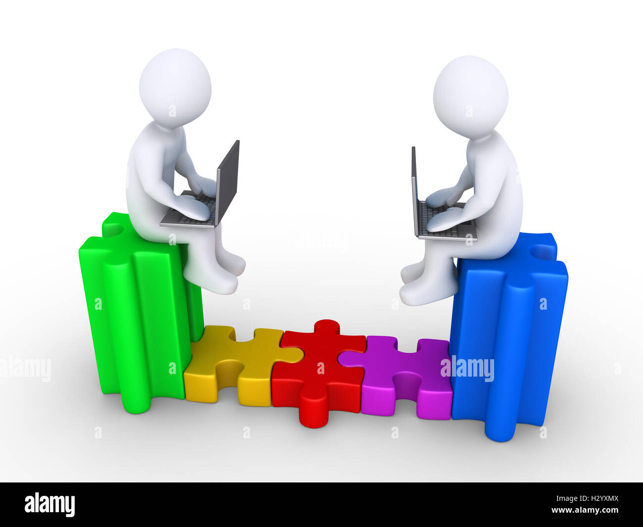 People with computers are connected Stock Photo - Alamy