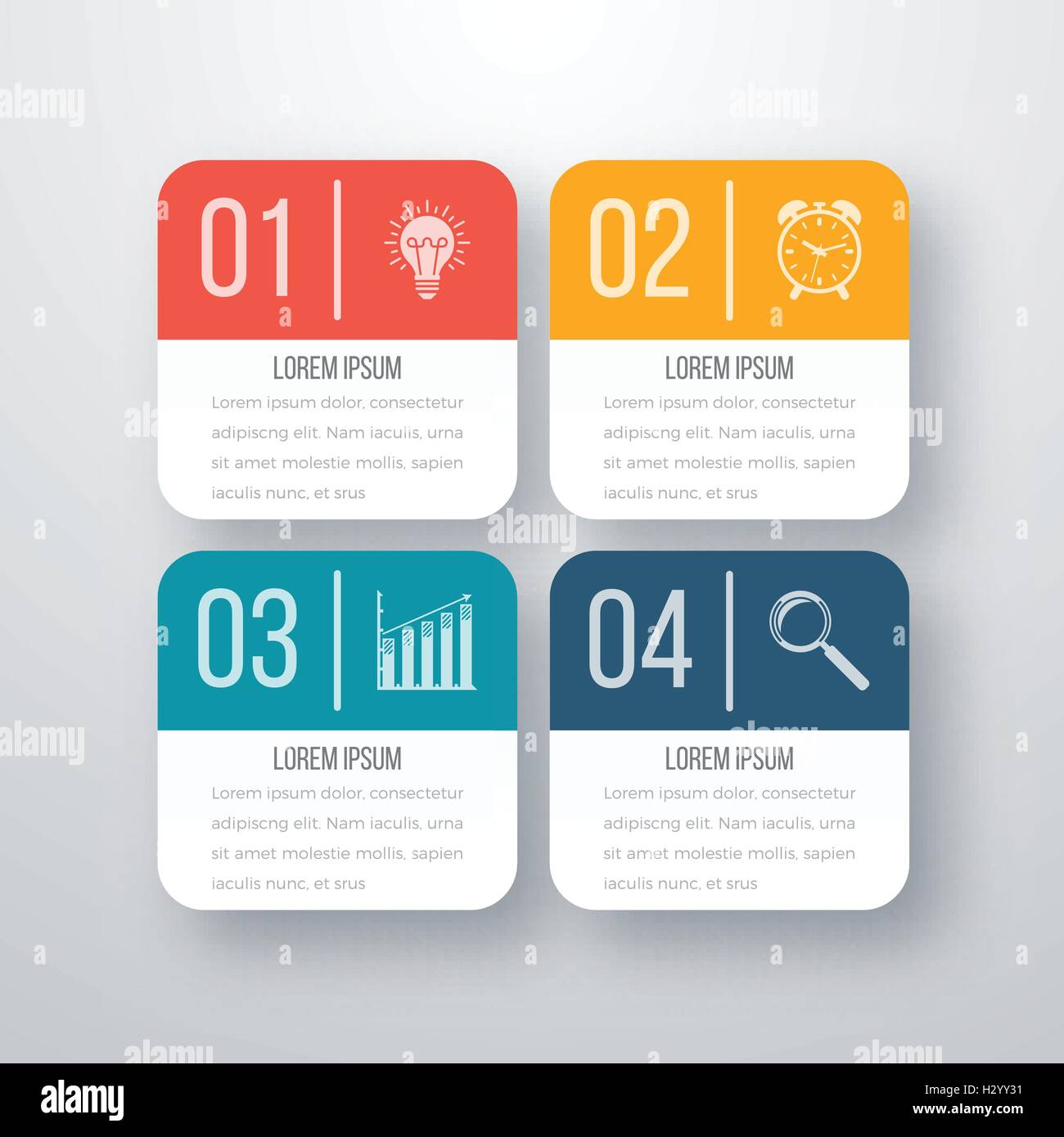 Vector illustration of four square infographics Stock Vector Image ...