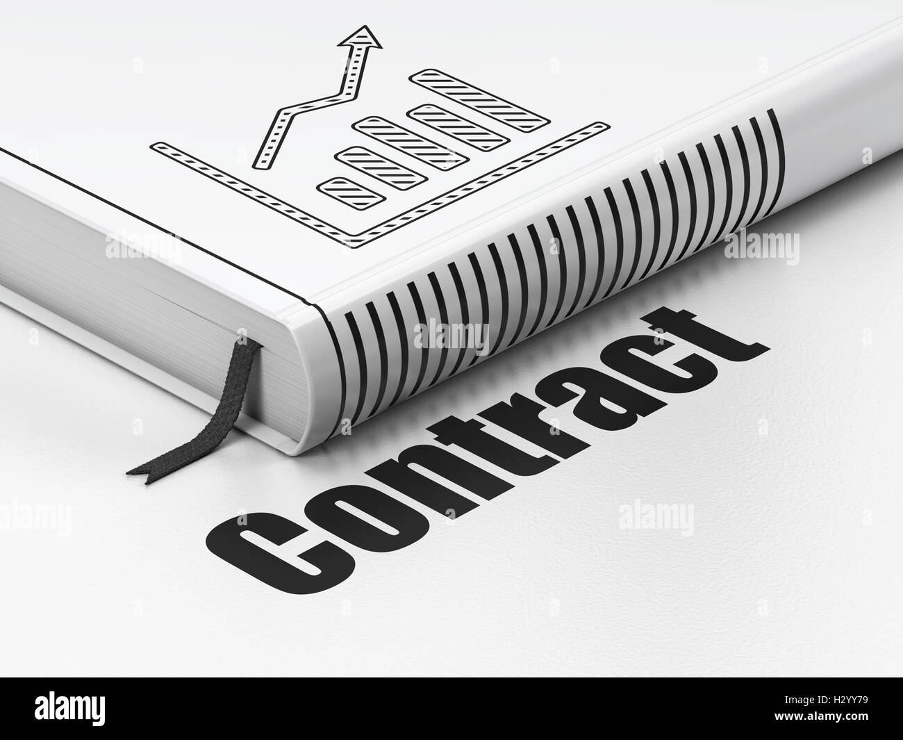 Business concept: book Growth Graph, Contract on white background Stock ...