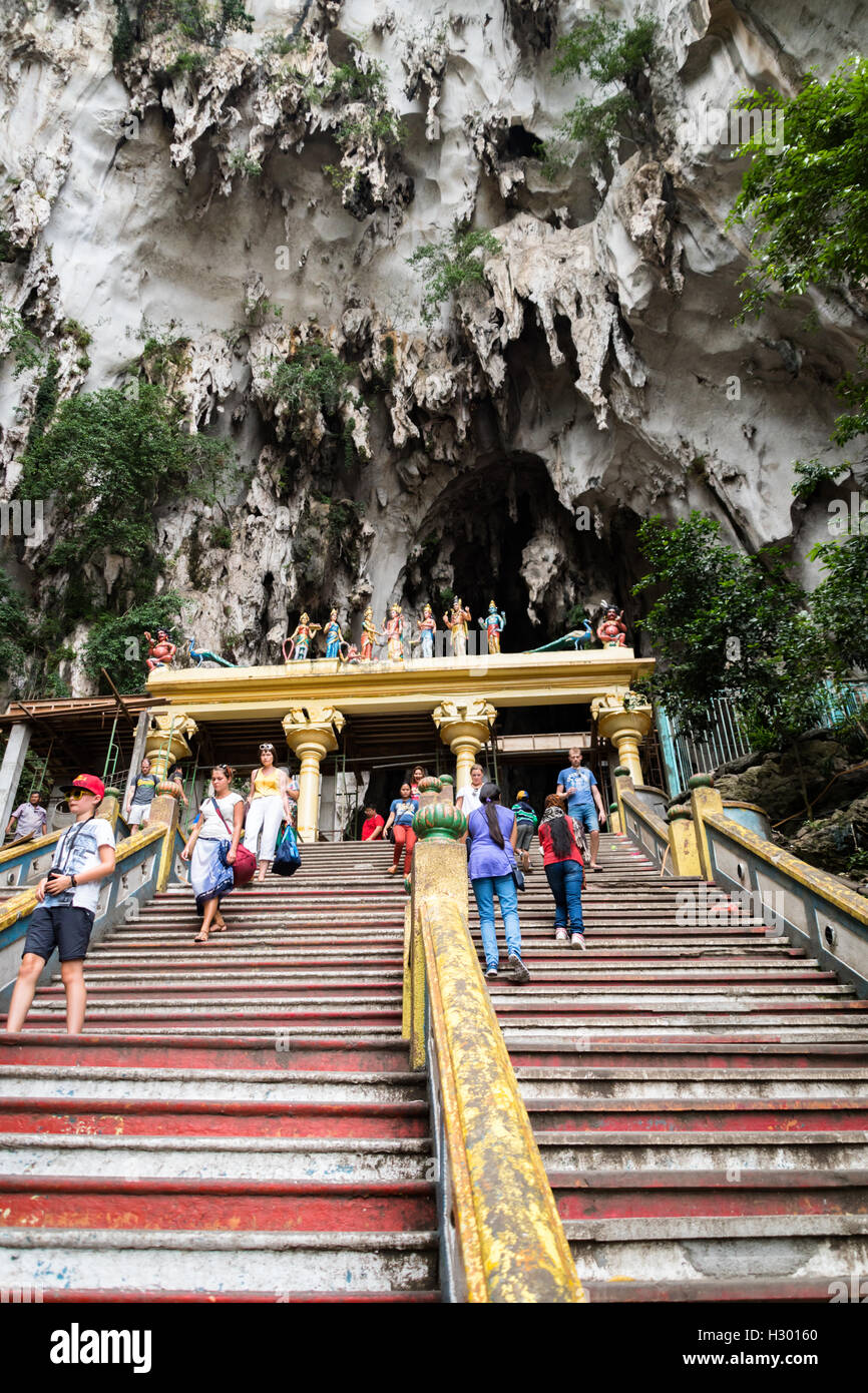 Staircase towards the inside of Batu Cave, Kuala Lumpur, Malaysia Stock ...