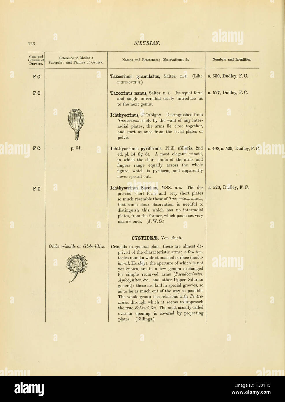 This catalogue lists Cambrian and Silurian fossils housed in the ...