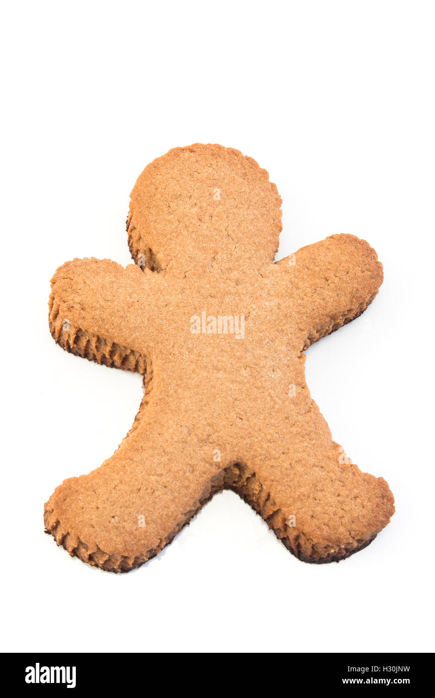 Gingerbread Cookie Man Isolated on White Stock Photo - Alamy