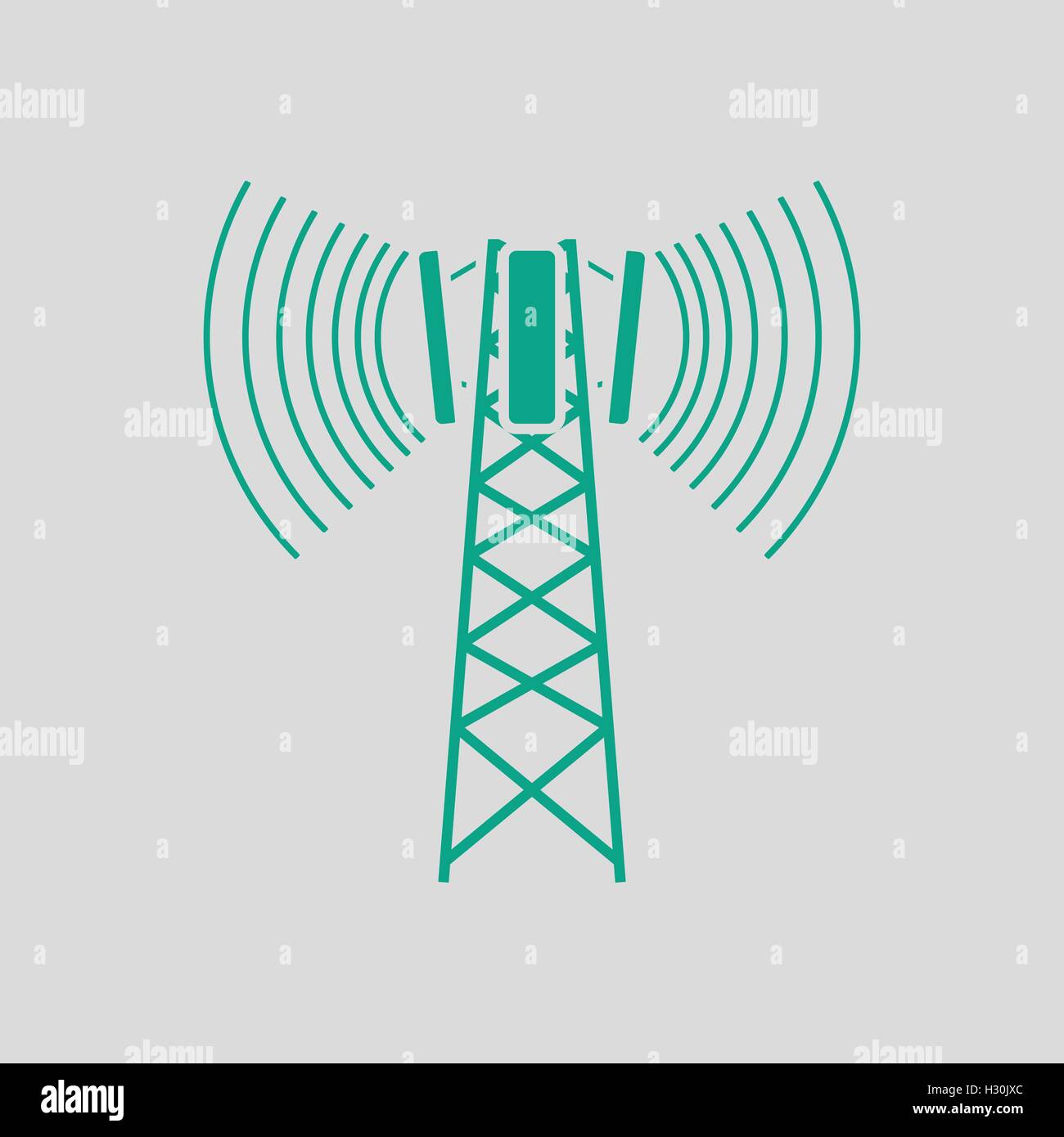 Cellular broadcasting antenna icon. Gray background with green. Vector ...