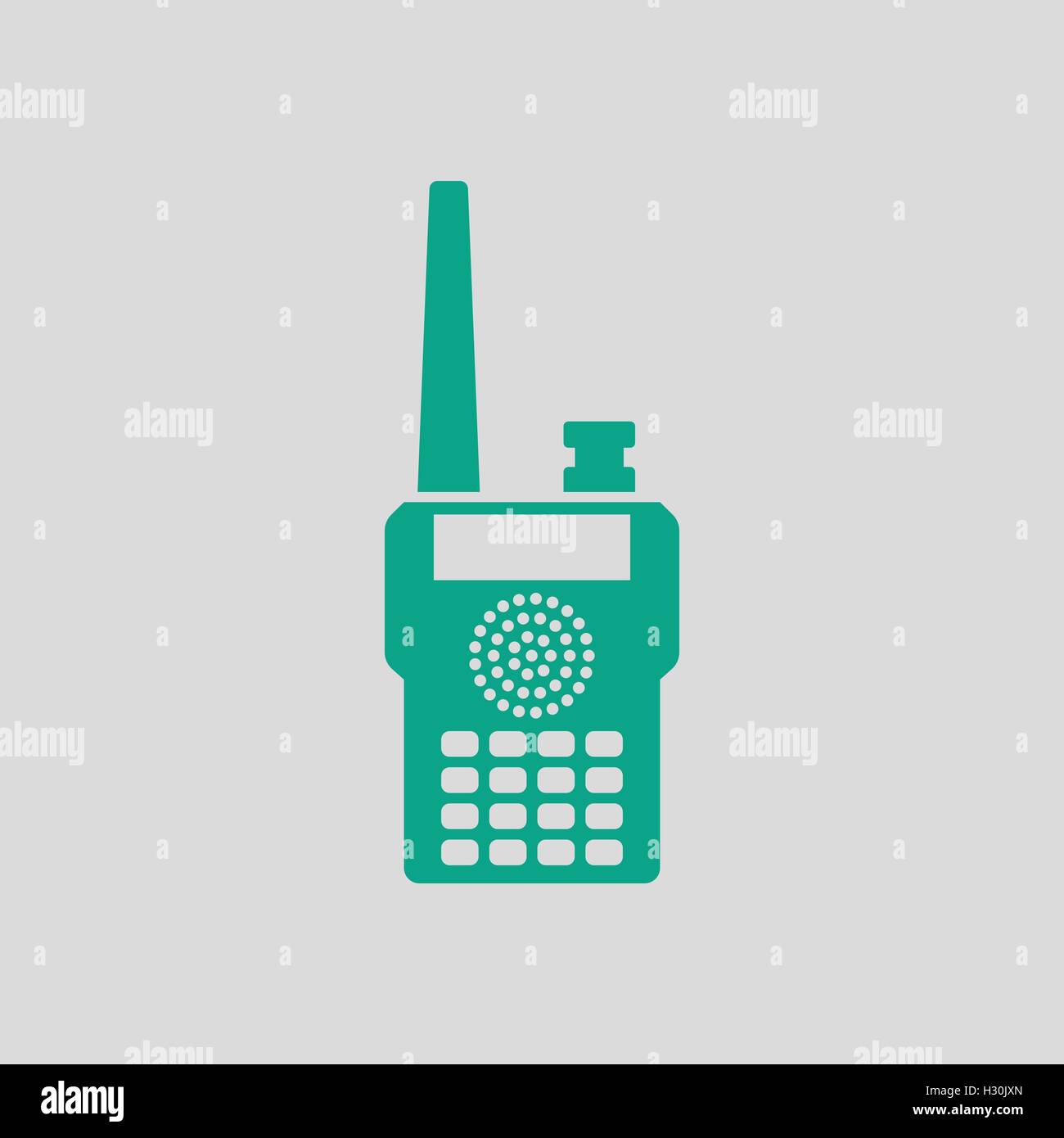 Portable radio icon. Gray background with green. Vector illustration ...