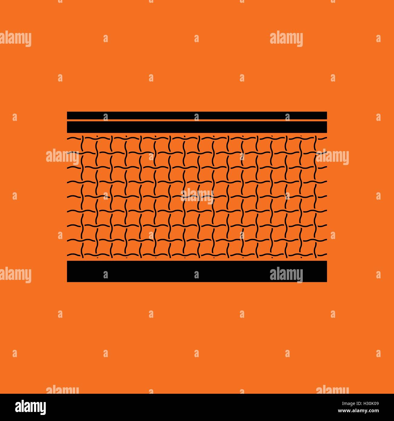 Tennis net icon. Orange background with black. Vector illustration ...