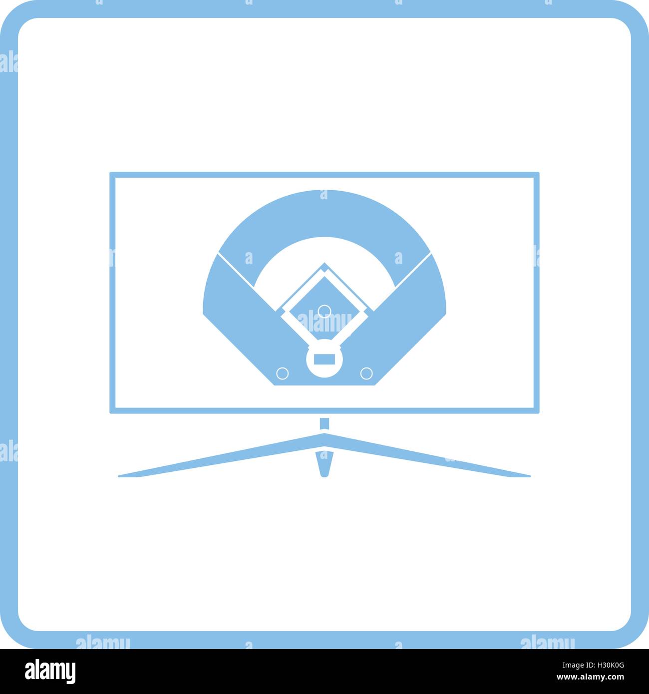 Baseball tv translation icon. Blue frame design. Vector illustration ...