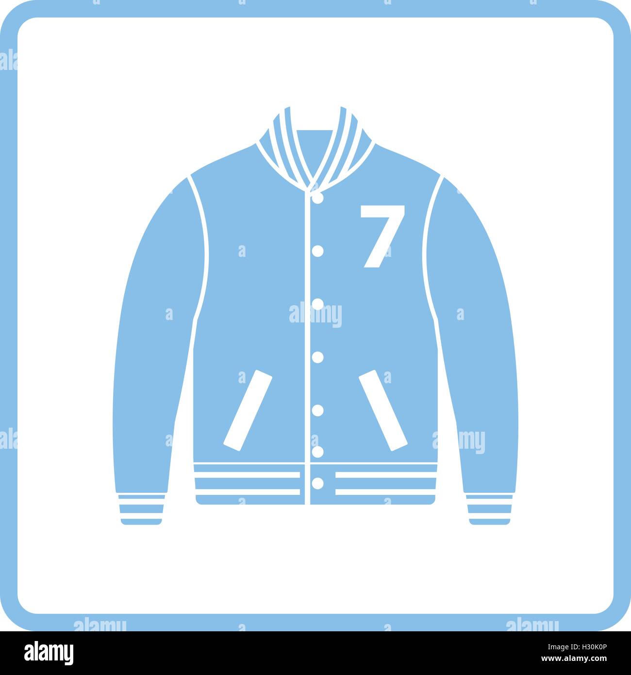 Baseball jacket icon. Blue frame design. Vector illustration Stock ...