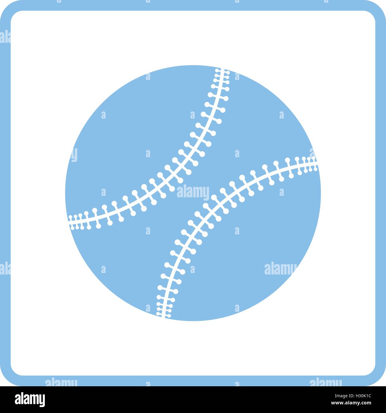 Baseball ball icon. Blue frame design. Vector illustration Stock Vector ...