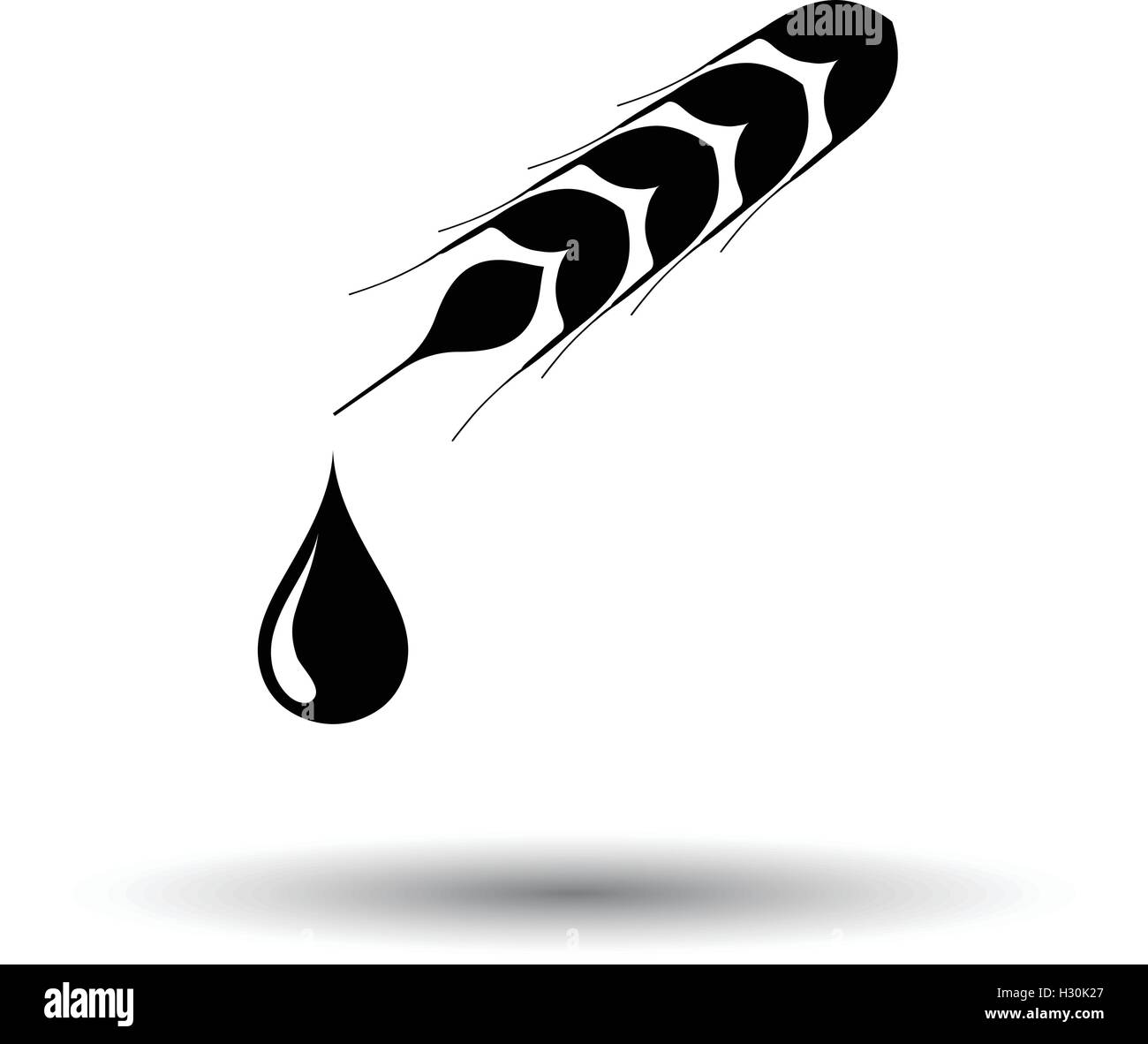 Wheat with drop icon. White background with shadow design. Vector ...