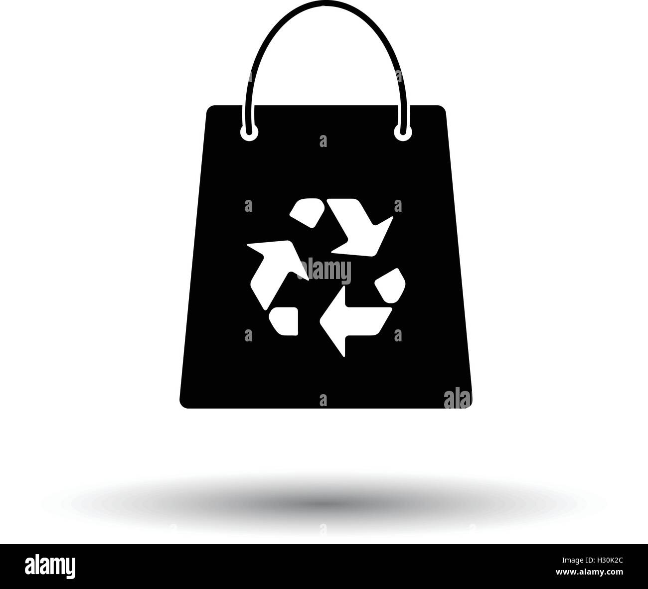 Shopping bag with recycle sign icon. White background with shadow ...