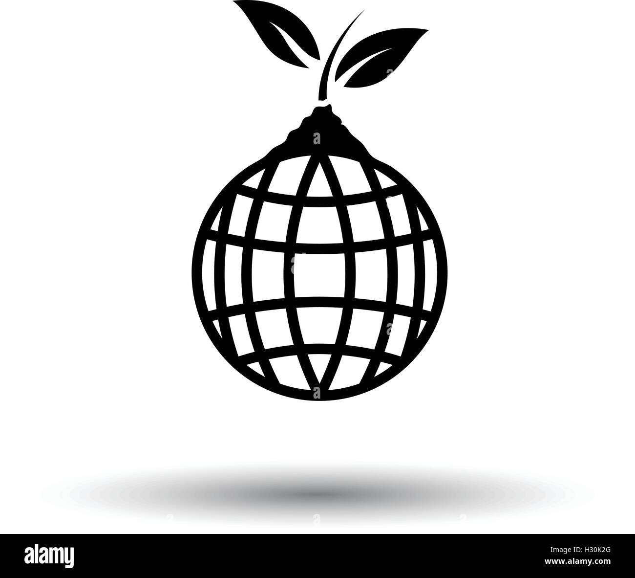 Planet sprout icon. White background with shadow design. Vector ...
