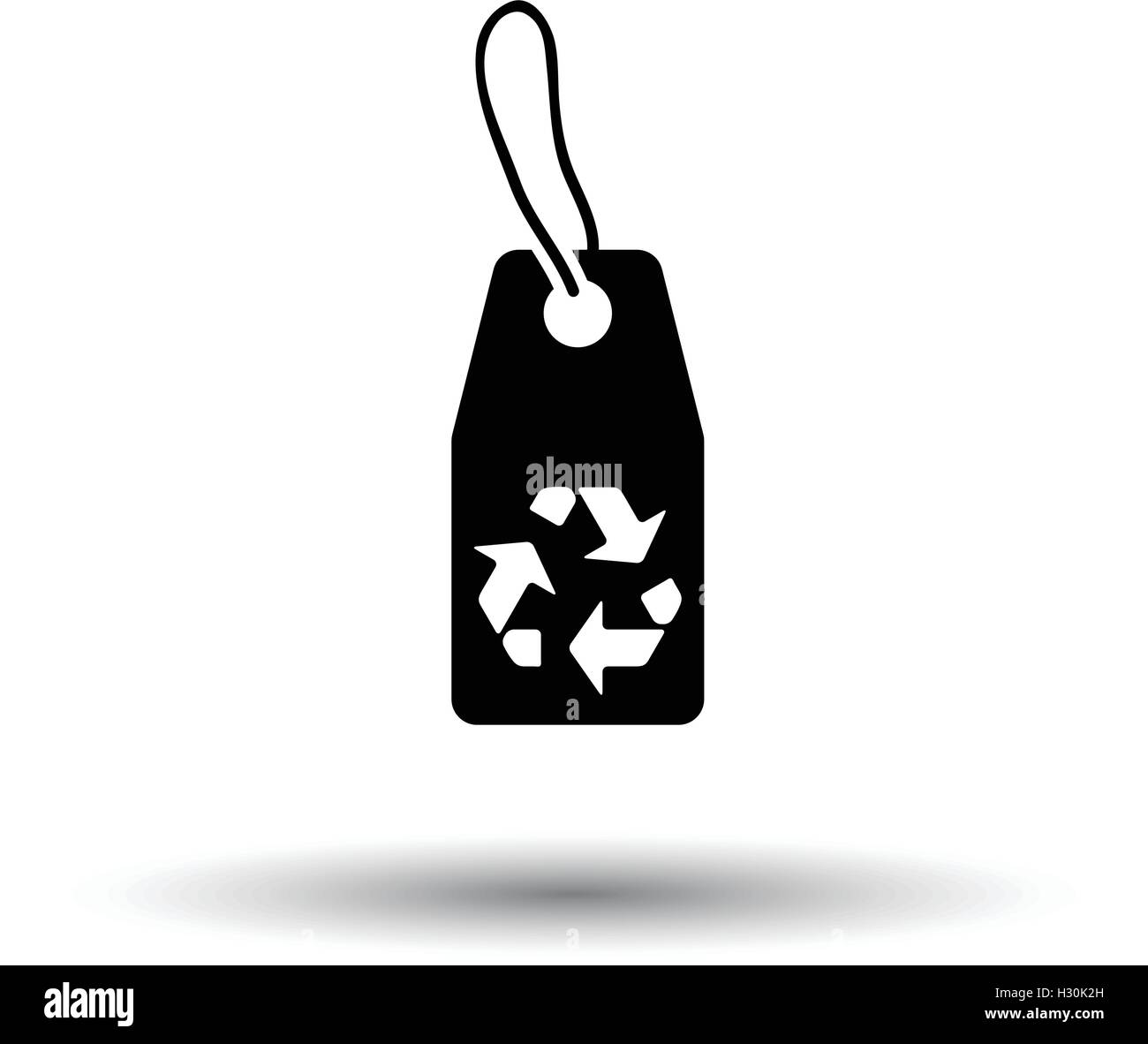 Tag and recycle sign icon. White background with shadow design. Vector ...