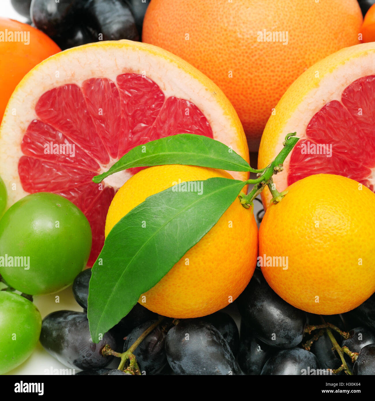 background of citrus, grapes, and other fruits Stock Photo - Alamy