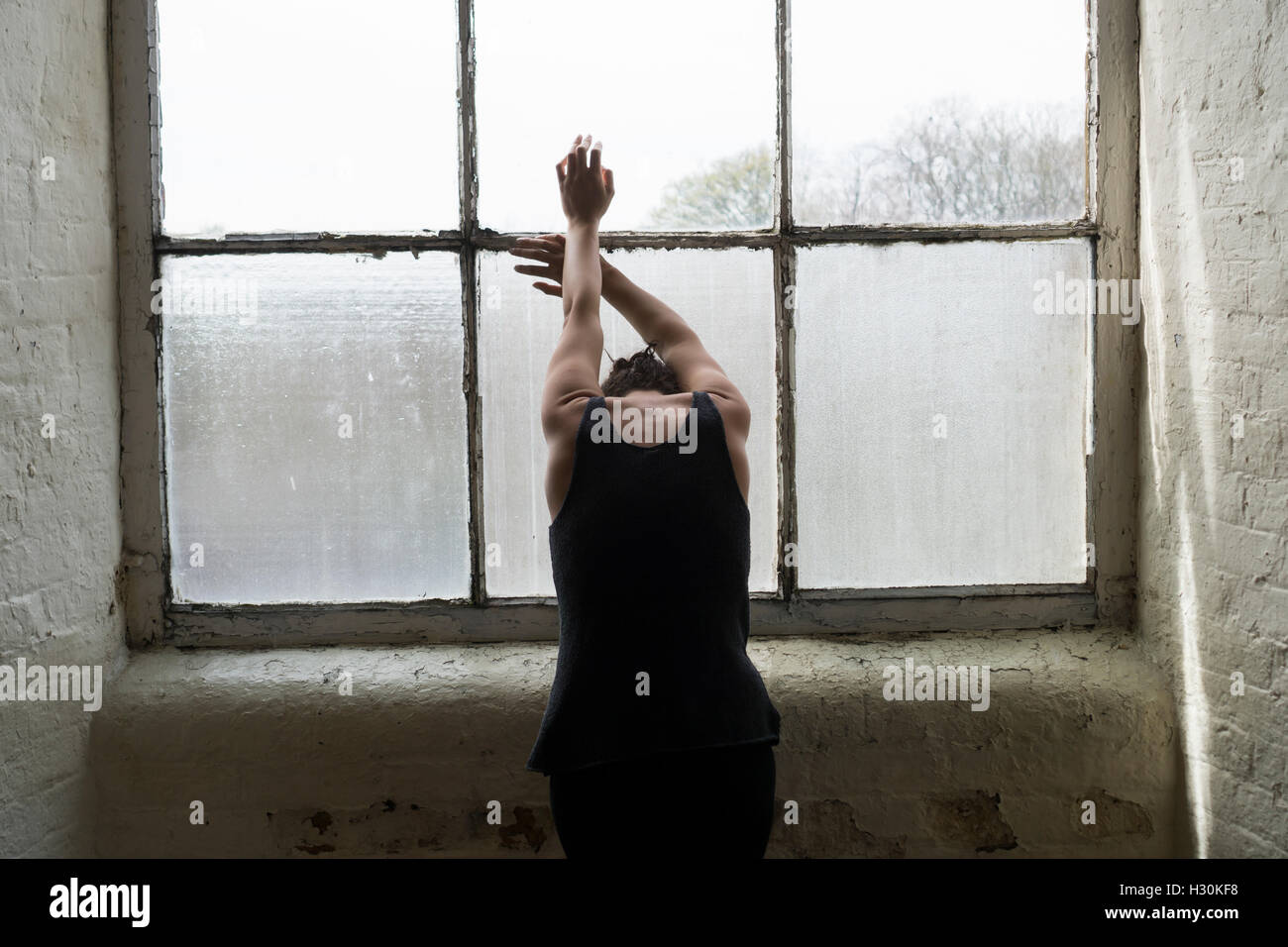 Sad Woman Silhouette Window Stock Photos & Sad Woman Silhouette Window ...