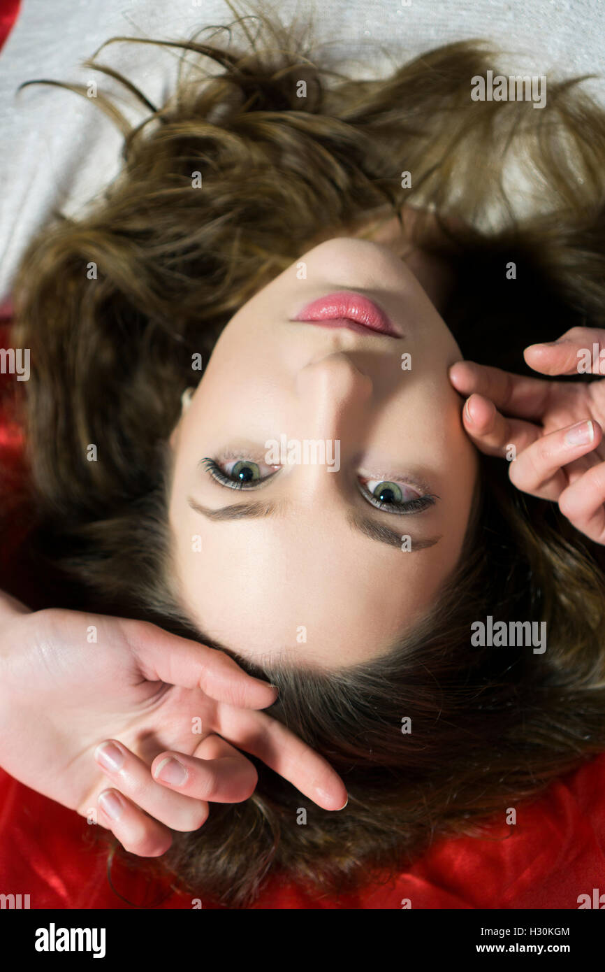 Laying face down woman hi-res stock photography and images - Alamy