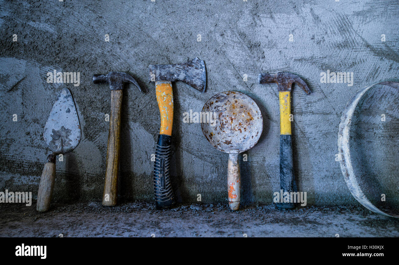 various tools in a constraction site Stock Photo - Alamy