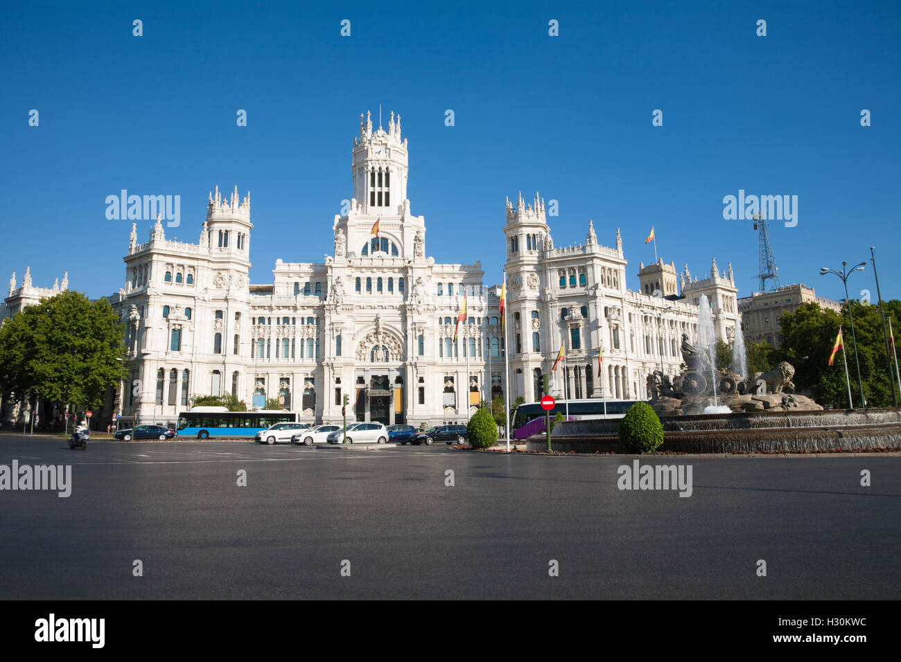 landmark of Cibeles Square in Madrid city Spain Europe with famous ...