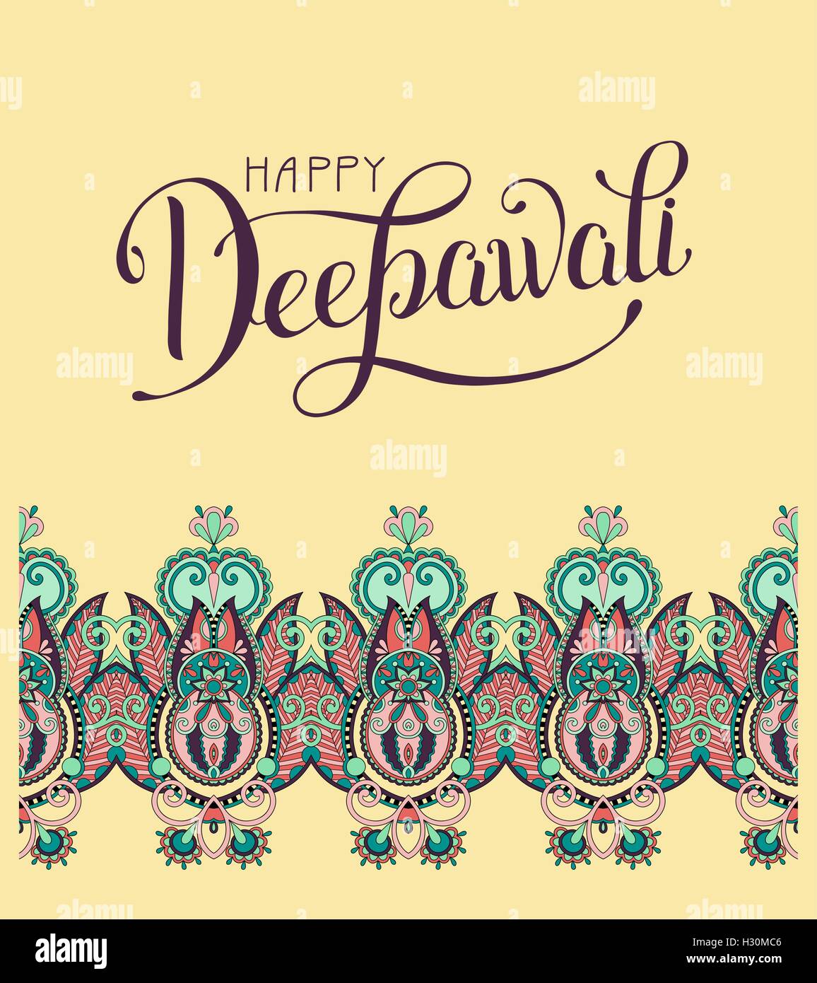 Happy Deepawali greeting card with hand written inscription Stock ...
