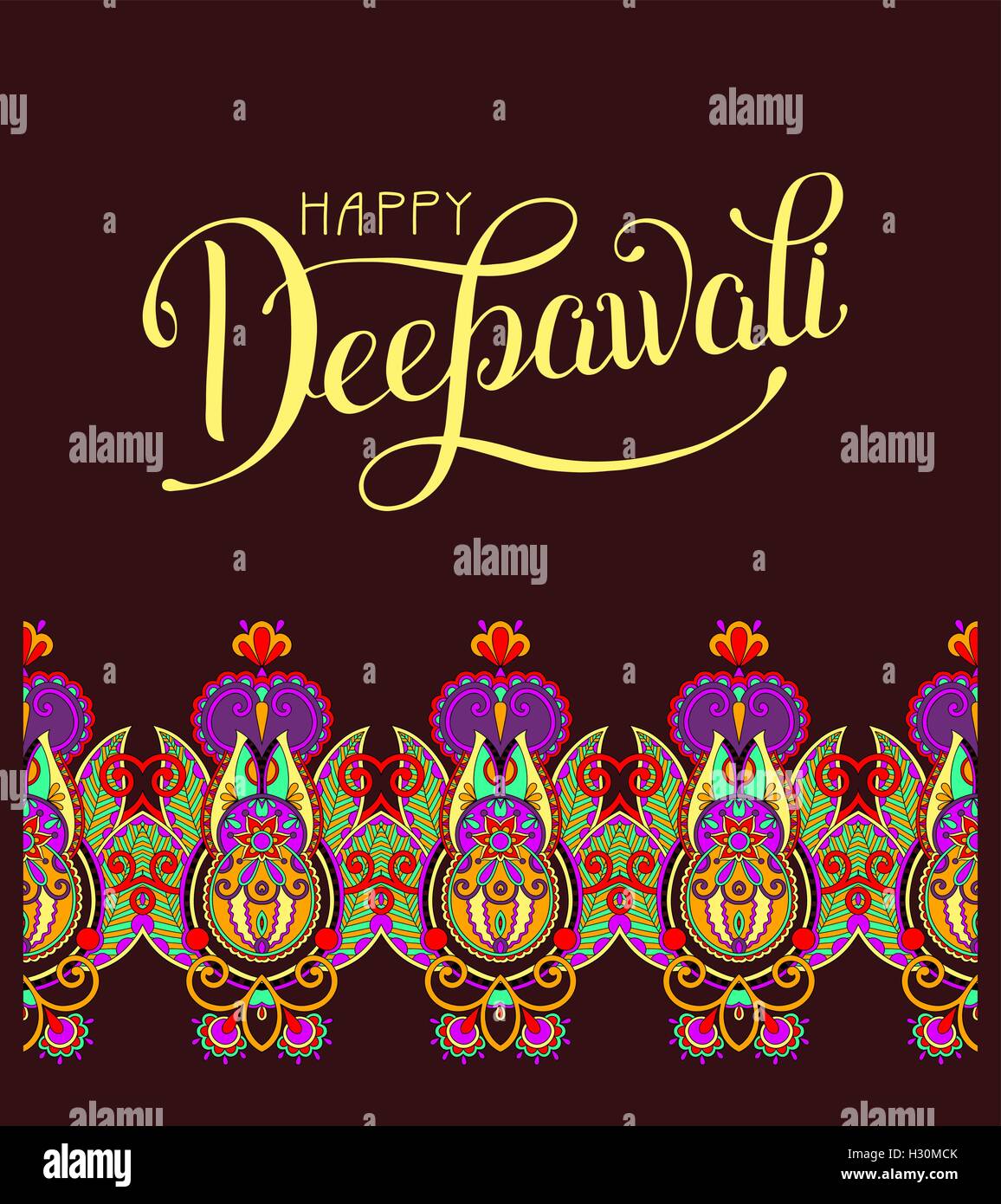 Happy Deepawali greeting card with hand written inscription Stock ...
