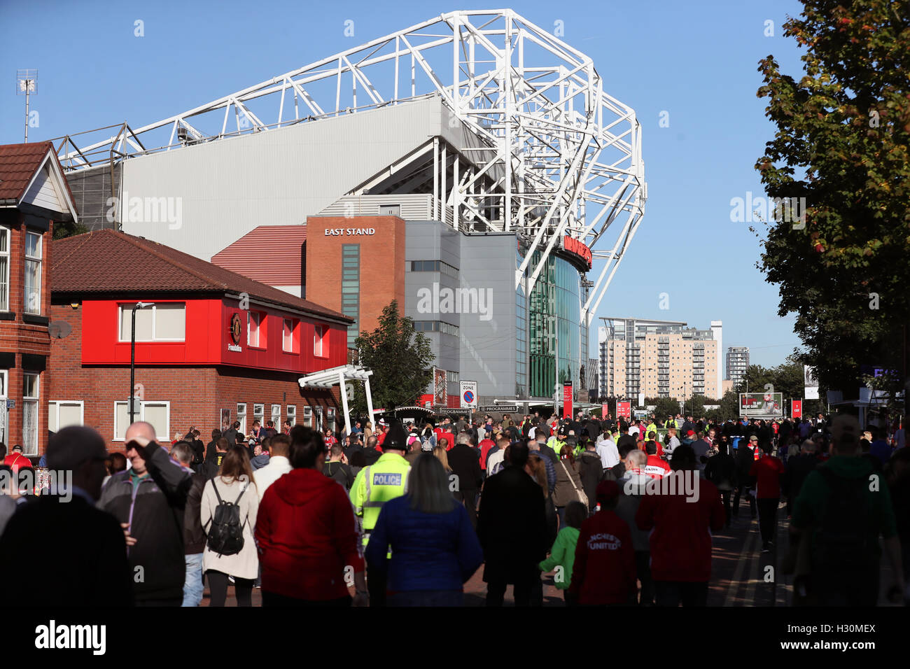 Fans arrive for the Premier League match at Old Trafford, Manchester ...