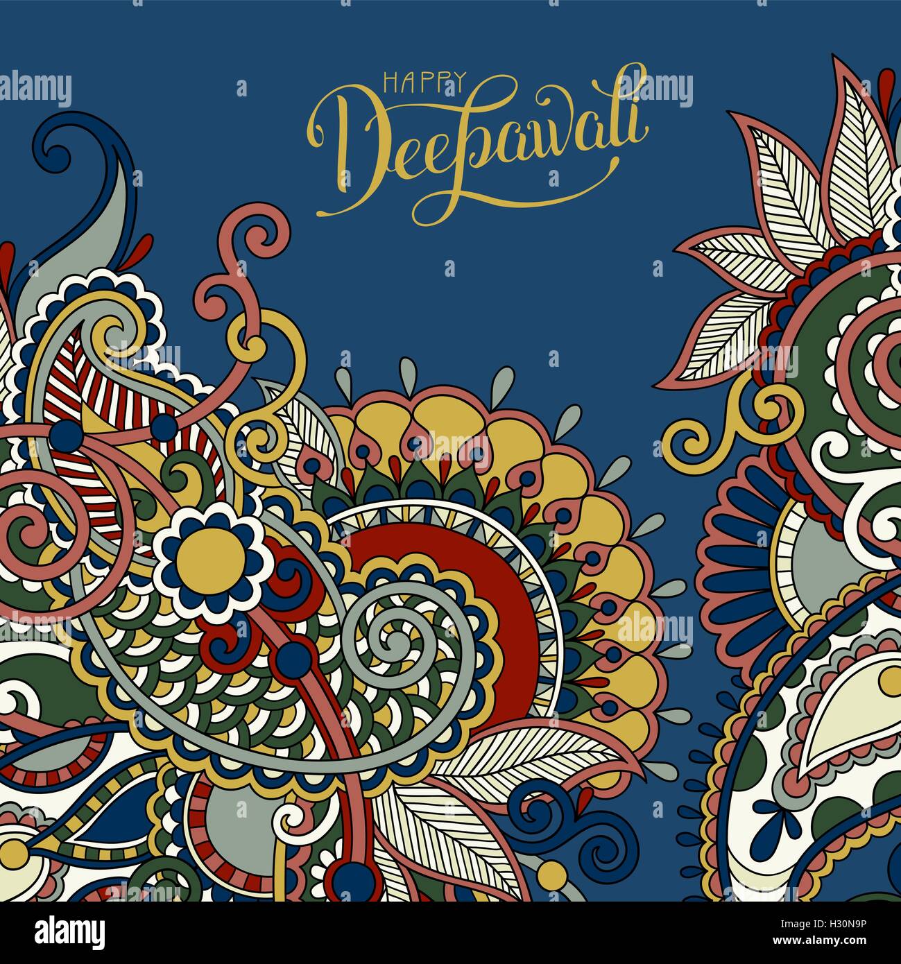 Happy Deepawali greeting card with hand written inscription Stock ...