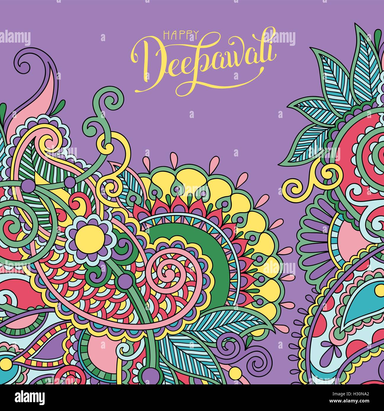 Happy Deepawali greeting card with hand written inscription Stock ...