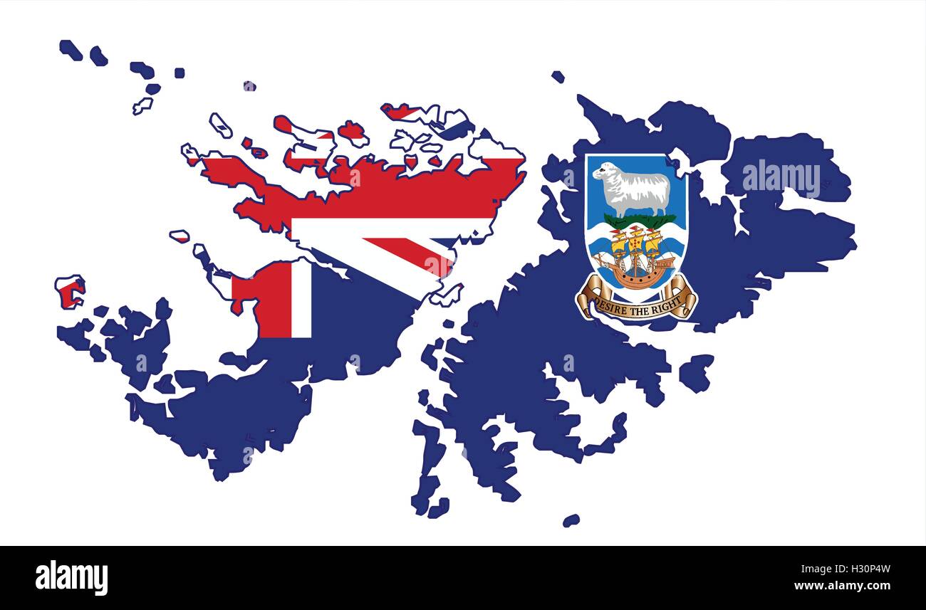 Silhouette map of the South American Falkland Islands Stock Vector ...