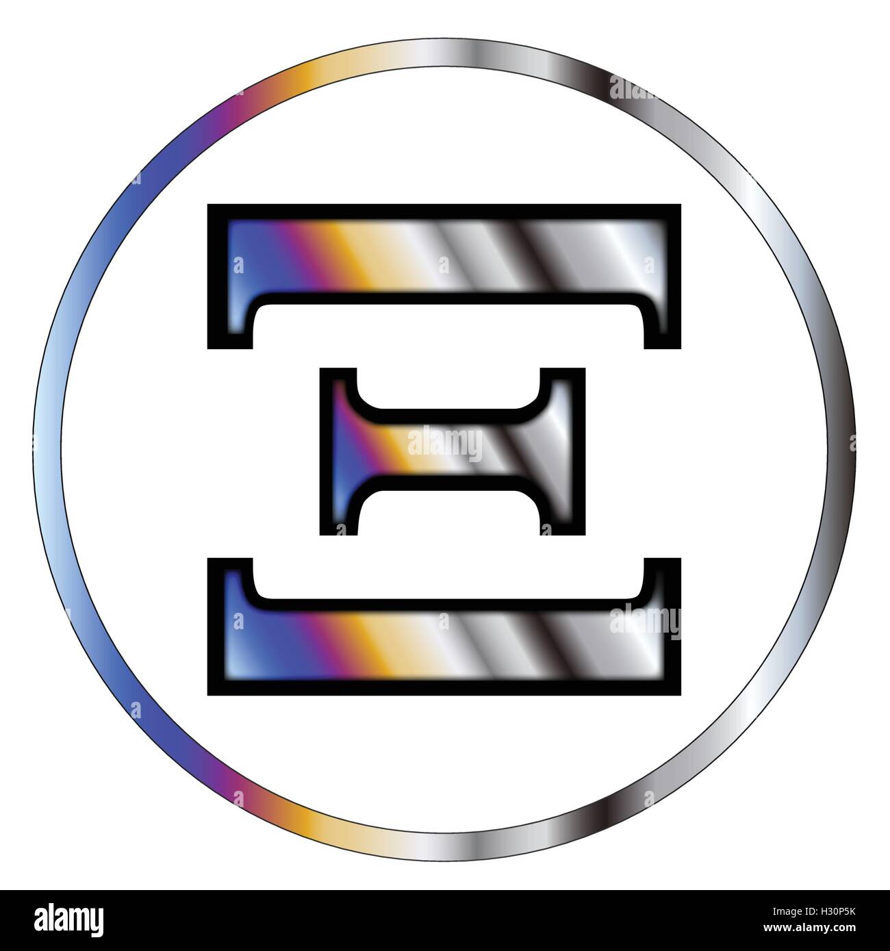 Xi a letter from the Greek alphabet isolated over a white Background ...