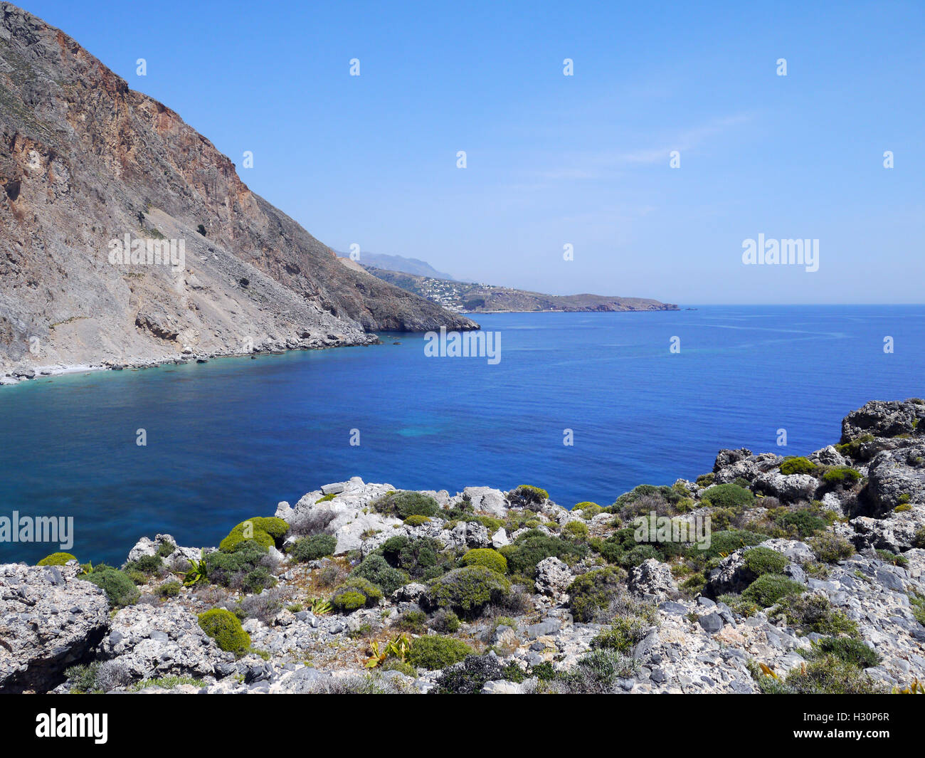 Blue cove at the southern Crete Stock Photo - Alamy