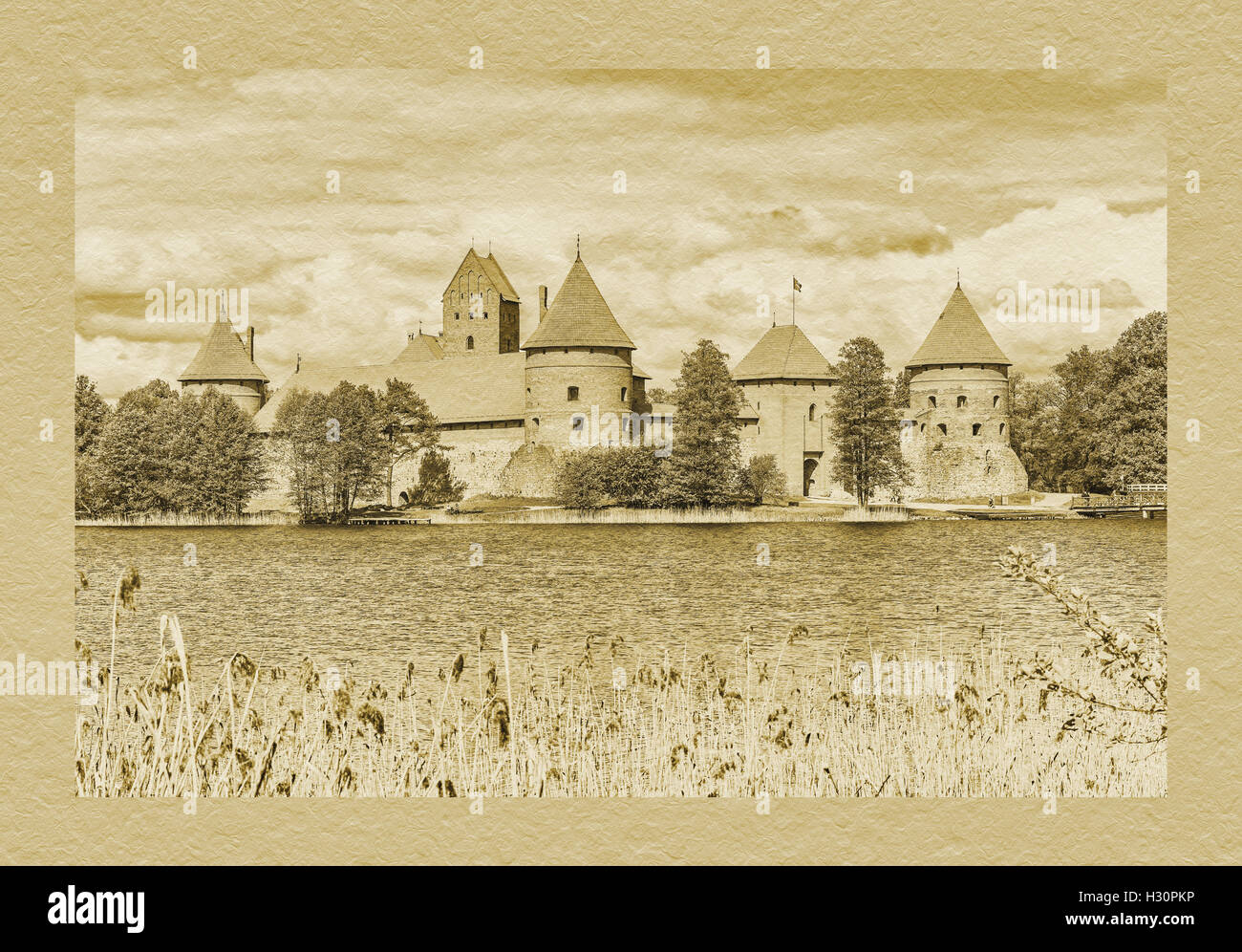 Trakai Island Castle was built in the 14th century and is situated ...