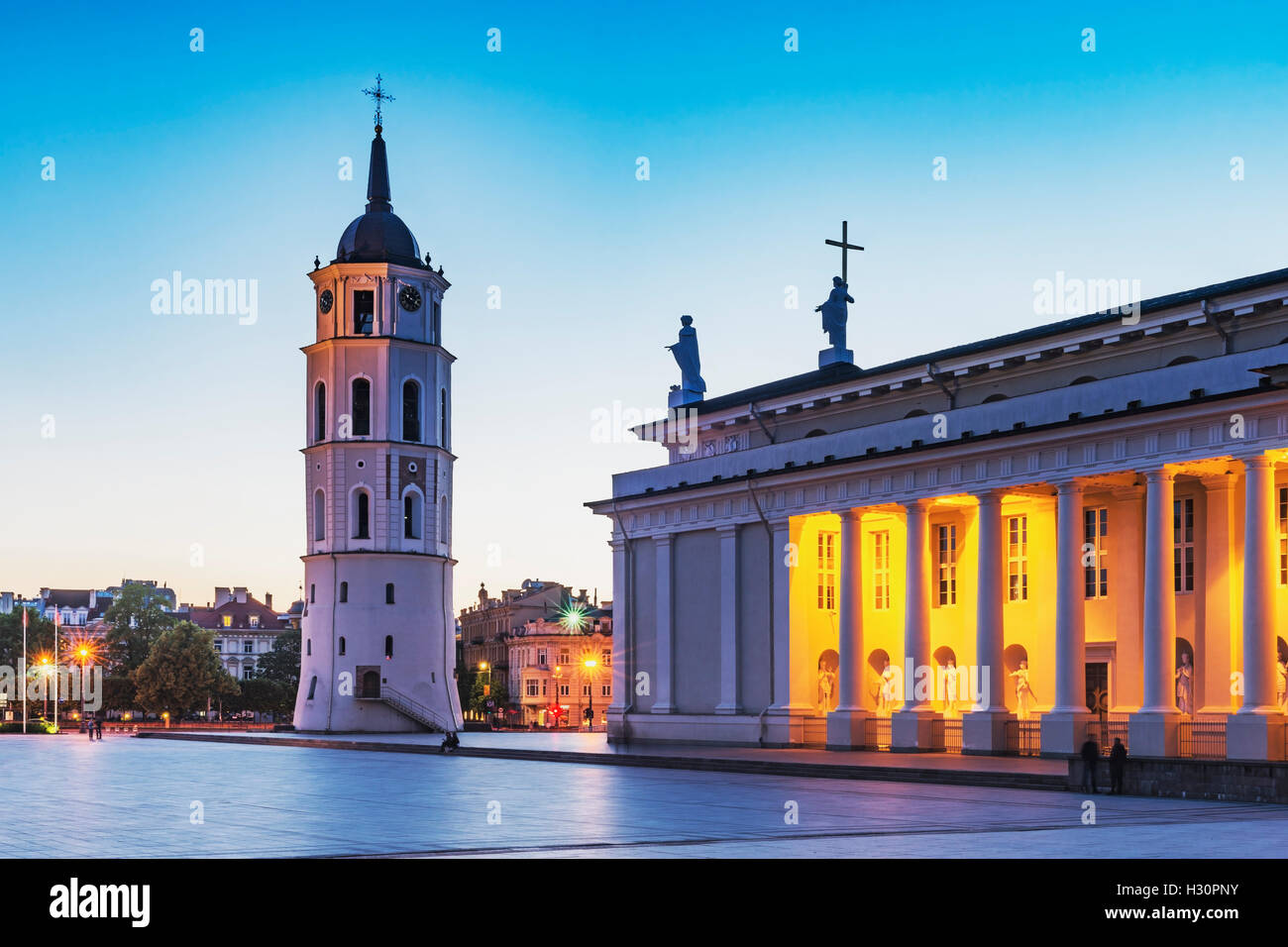 The Cathedral Square with the Vilnius Cathedral and the free-standing ...