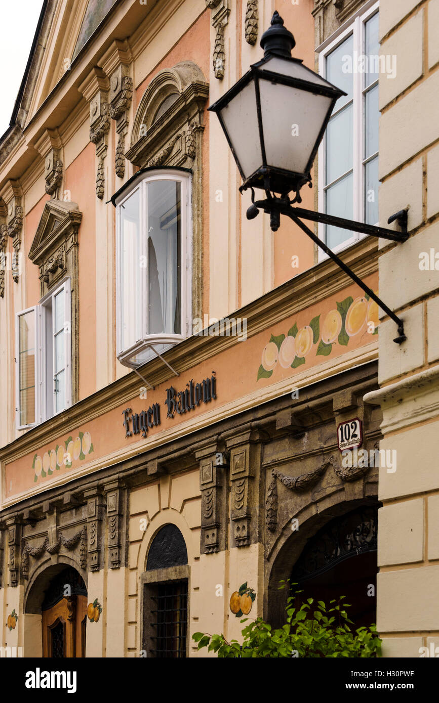 Exterior of Bailoni shop, makers of various products made from Apricot ...