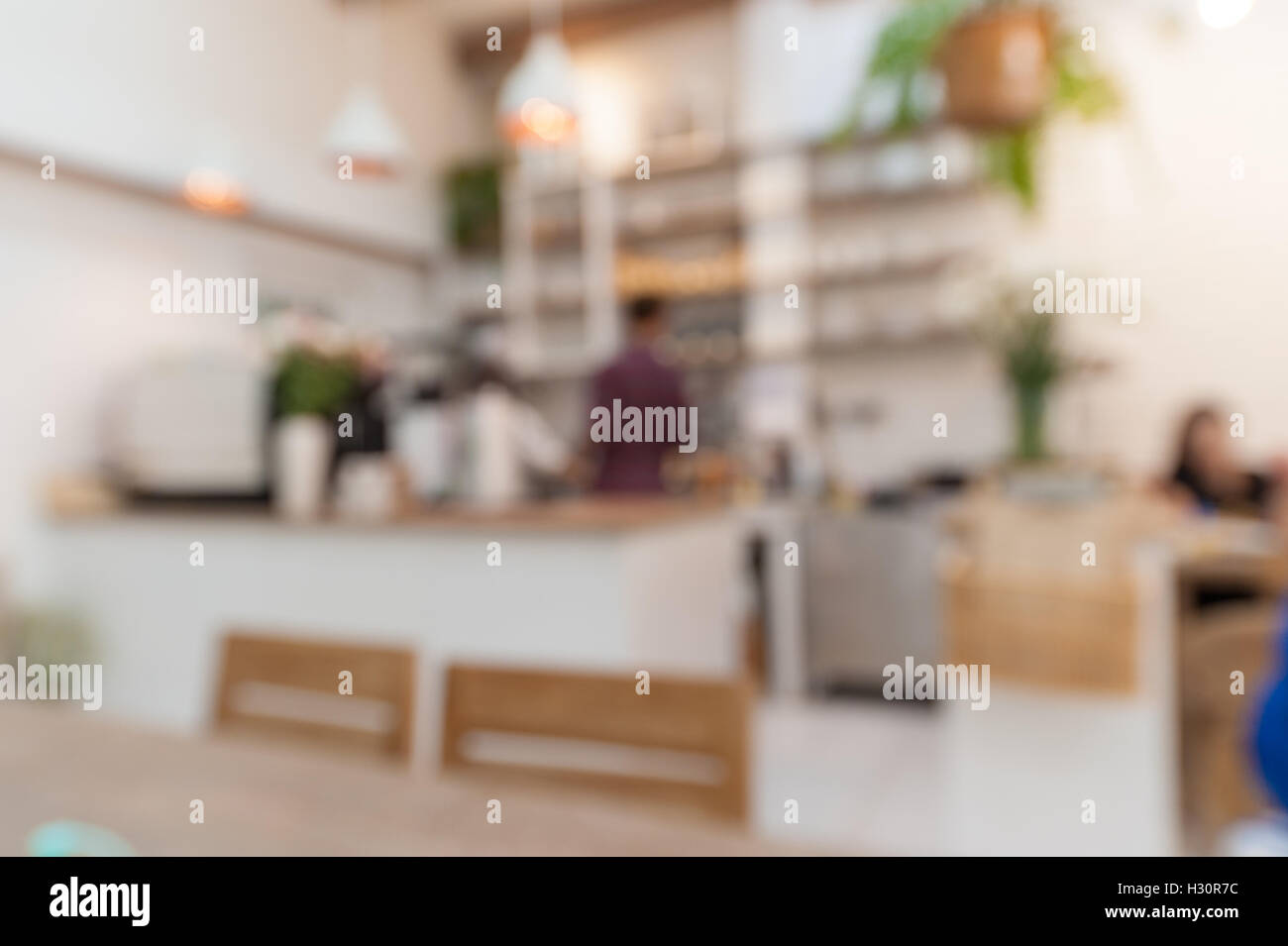 Blurry coffee shop background in morning time. weekend lifestyle ...