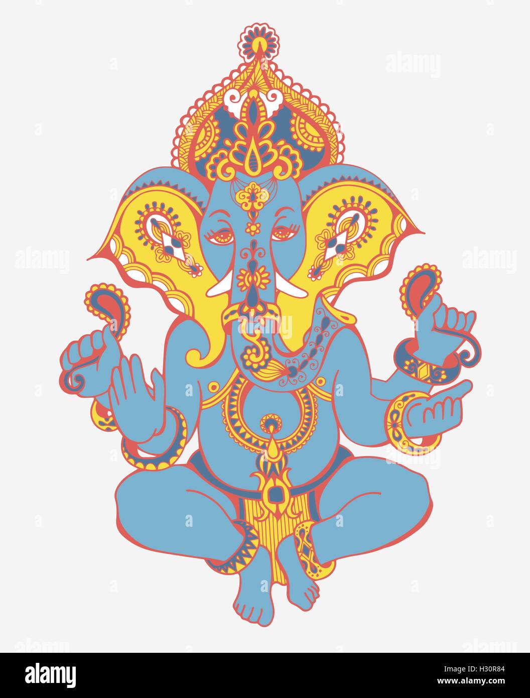 hindu lord ganesha ornate sketch drawing, tattoo, yoga, spiritua Stock ...