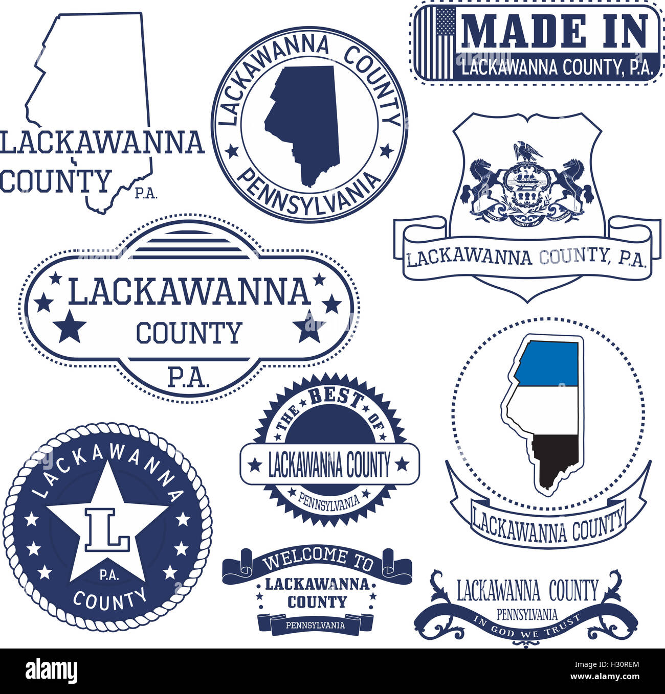 Pennsylvania county map hi-res stock photography and images - Alamy