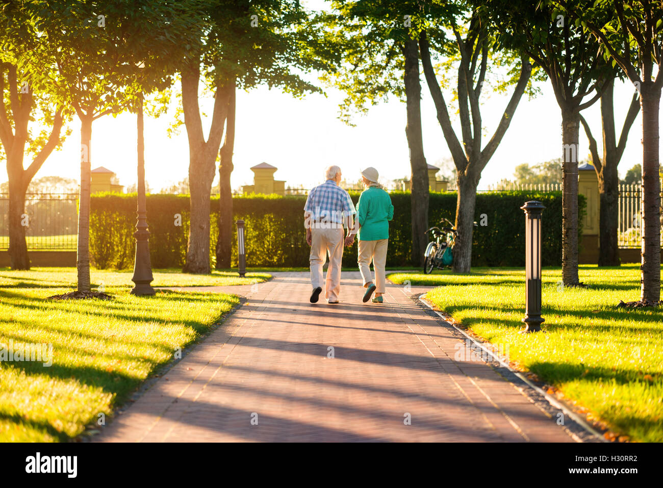 Back view of elderly couple Stock Photo - Alamy