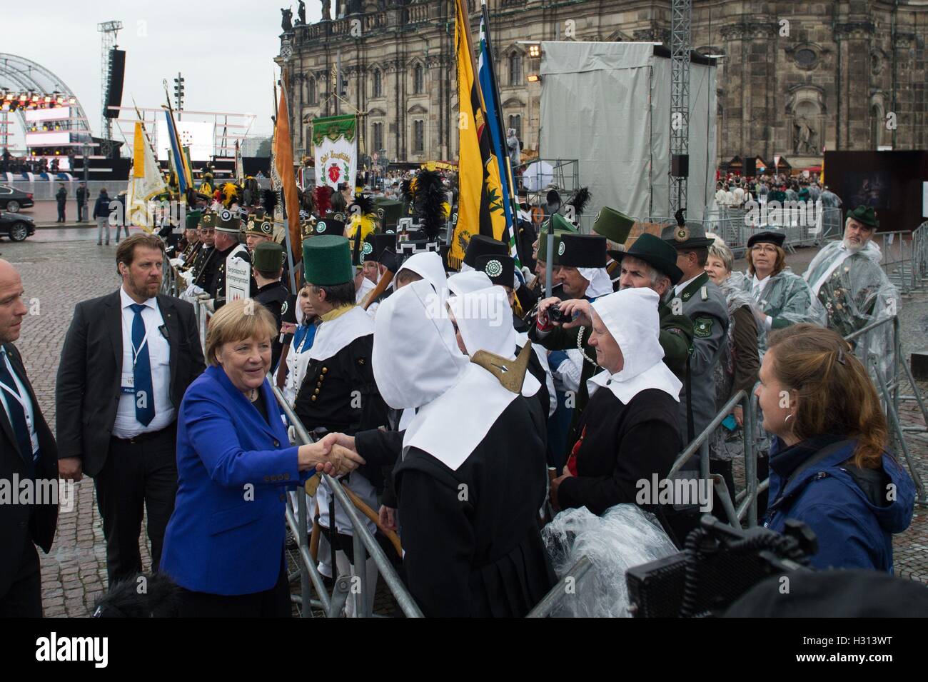 Dresden, Germany. 03rd Oct, 2016. German Chancellor Angela Merkel ...